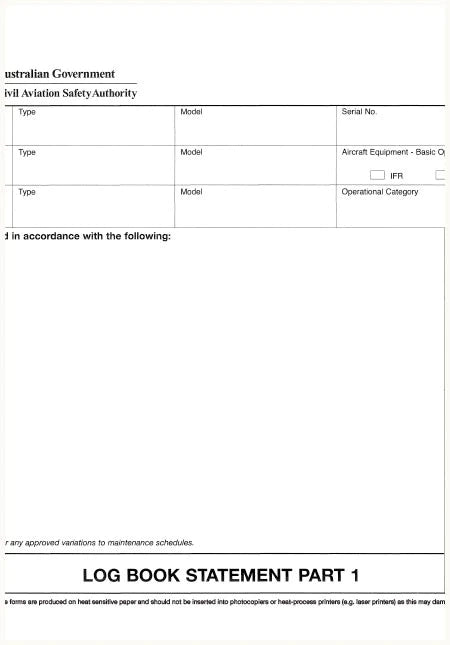 CASA Aircraft Maintenance Forms – Downunder Pilot Shop Australia