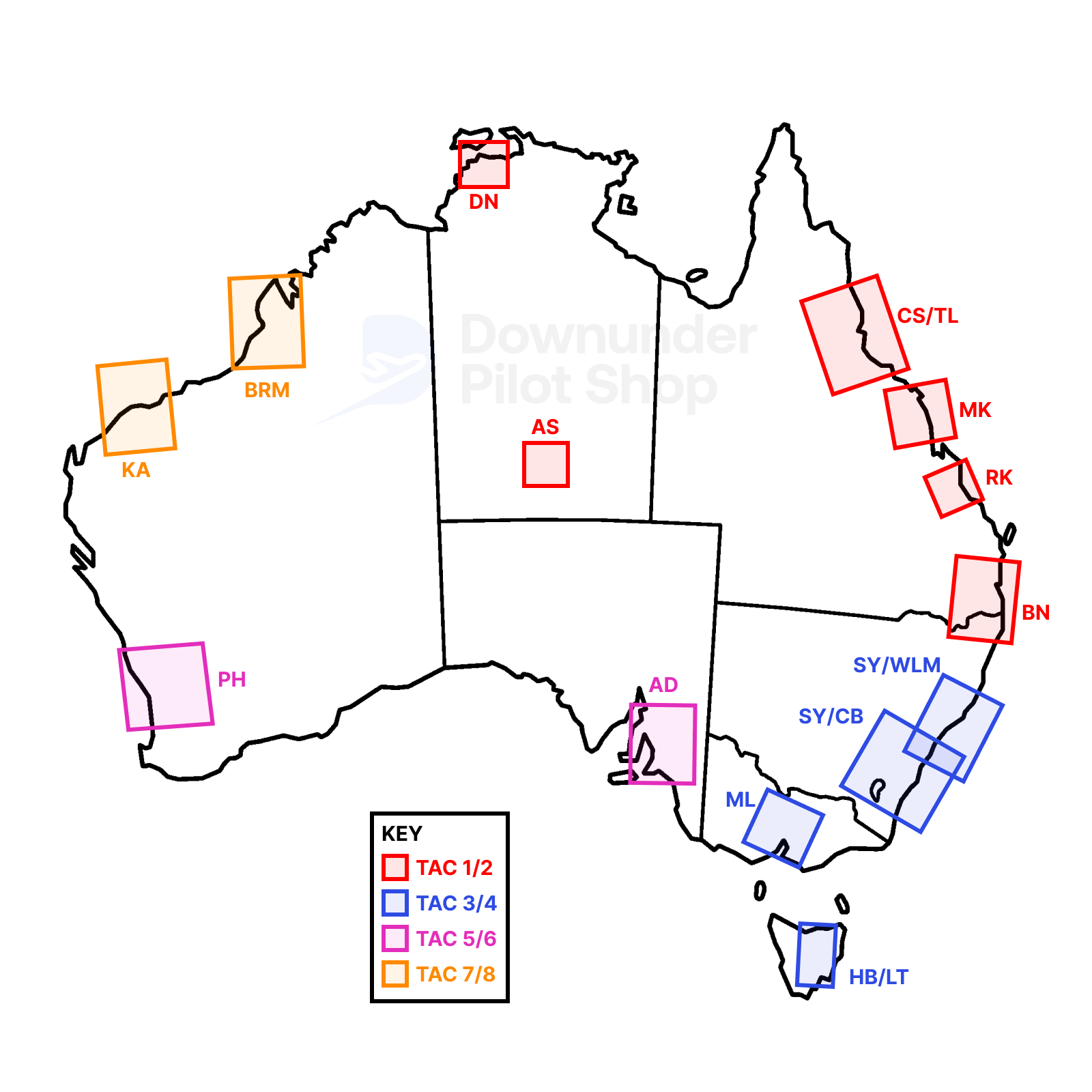 Australian TAC - Terminal Area Charts – Downunder Pilot Shop Australia